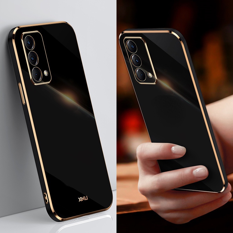 Luxury Square Plating Anti-Fall Phone Case For Oppo Realme Q3 Q3i Q3s ...