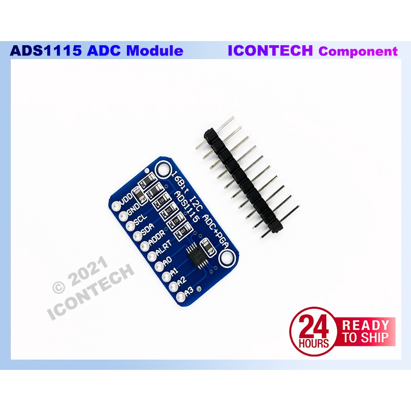 ADS1115 16-Bit ADC - 4 Channel with Programmable Gain Amplifier ...