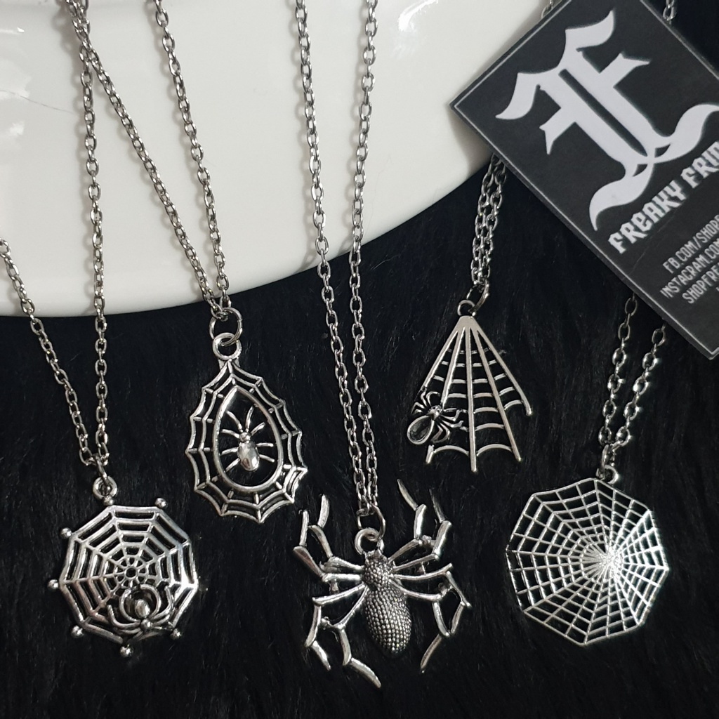 Big Spider Web Charm Chain Necklace | Shopee Philippines