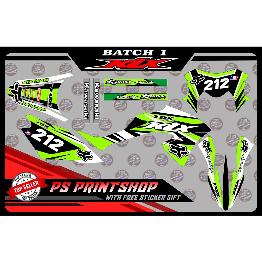 KLX 150L Large kawasaki full set sticker decals Durable and High ...