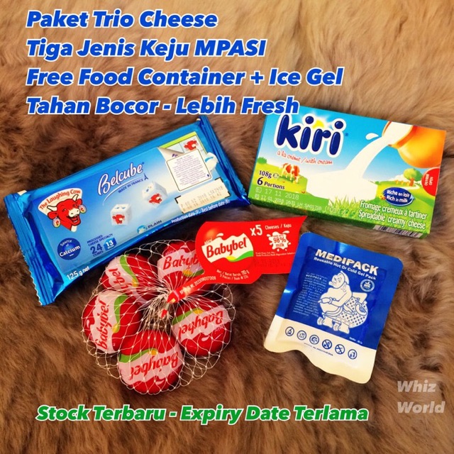 Mpasi Trio Cheese Package Three Types Of Baby Belcube Left Babybel ...