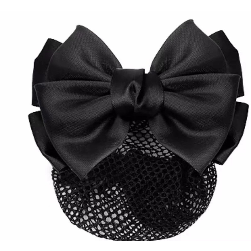 dong Ur Style Hair Clip Ribbon All Black With Hair NET | Shopee Philippines