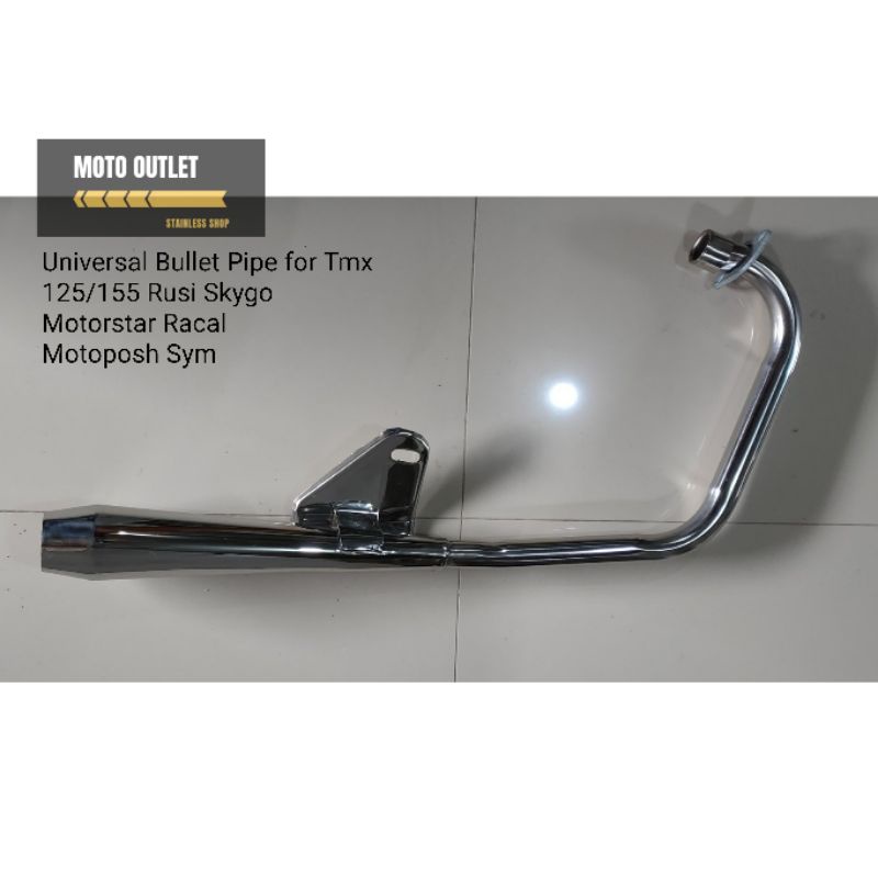 Universal Bullet Pipe with silencer for Tmx 125/155, Rusi150, Skygo ...