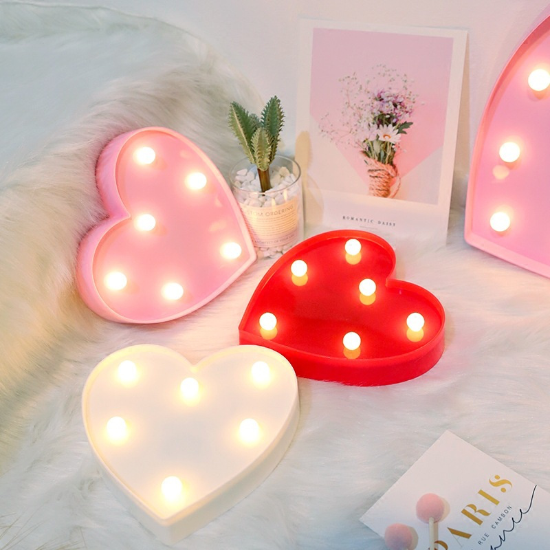 Ins Red Love Light Pink LOVE Decoration Light Proposal Night Light ...