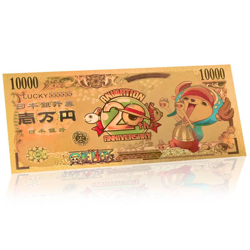 One Piece Commemorative banknote Anime Collection Gold foil leaf Luffy ...