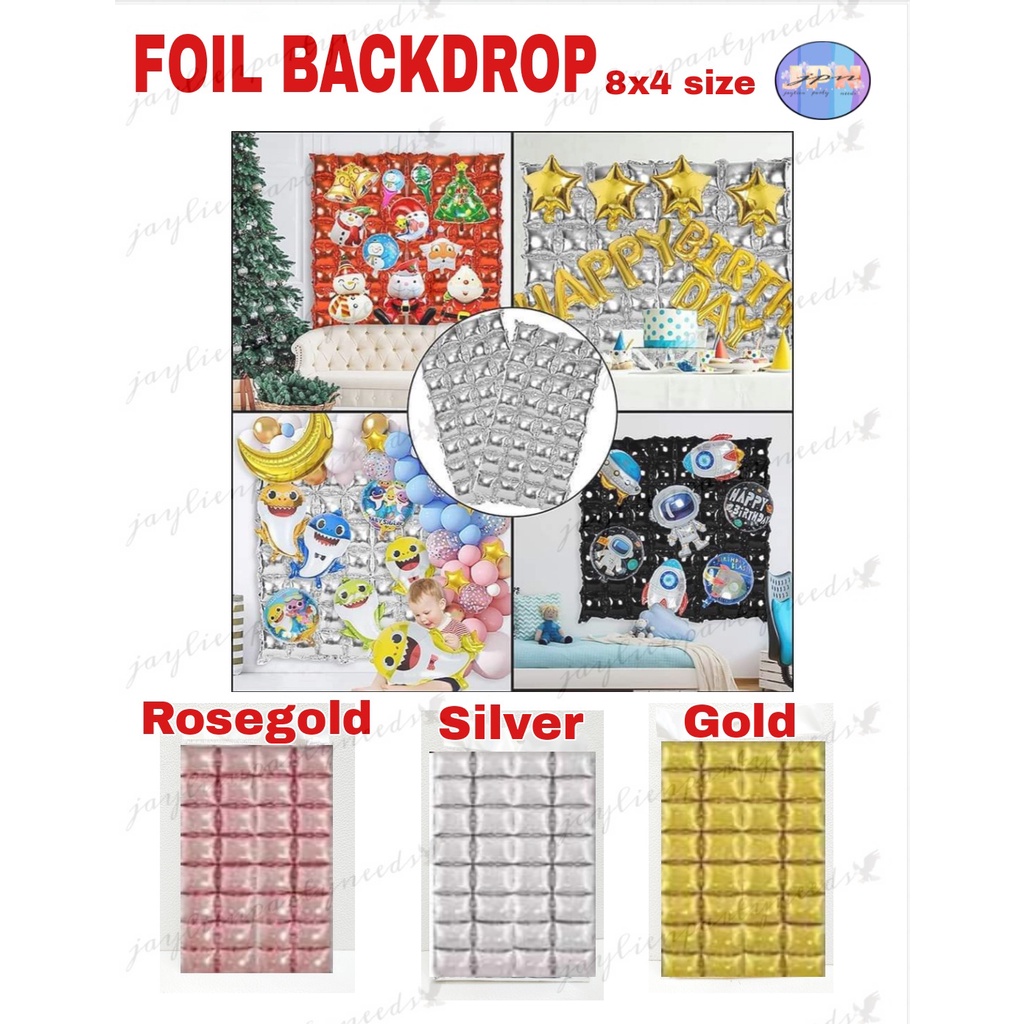Wall foil backdrop decorations party metallic design | Shopee Philippines