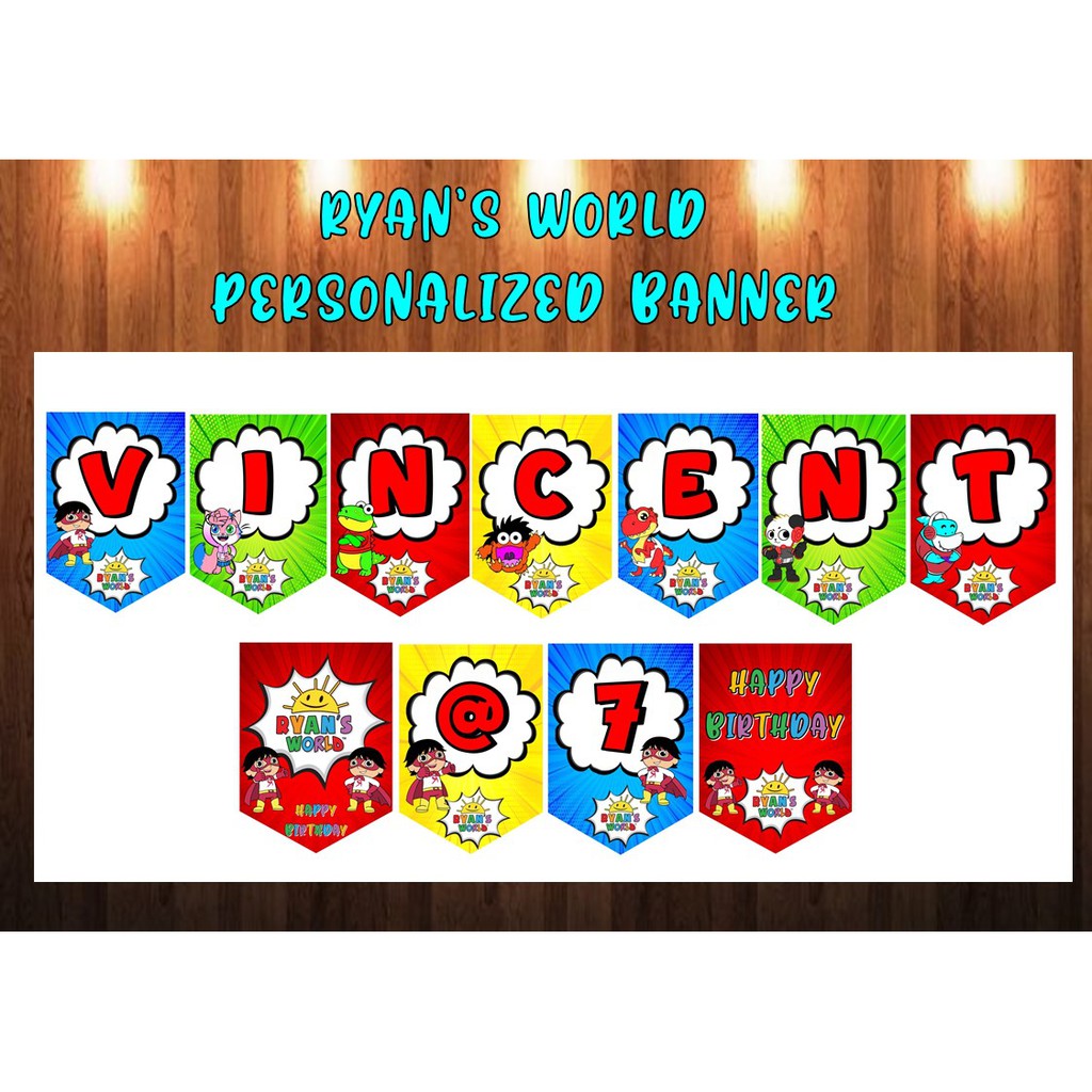Personalized Ryan's World Birthday Banner / name Banner/ Ryan's World ...