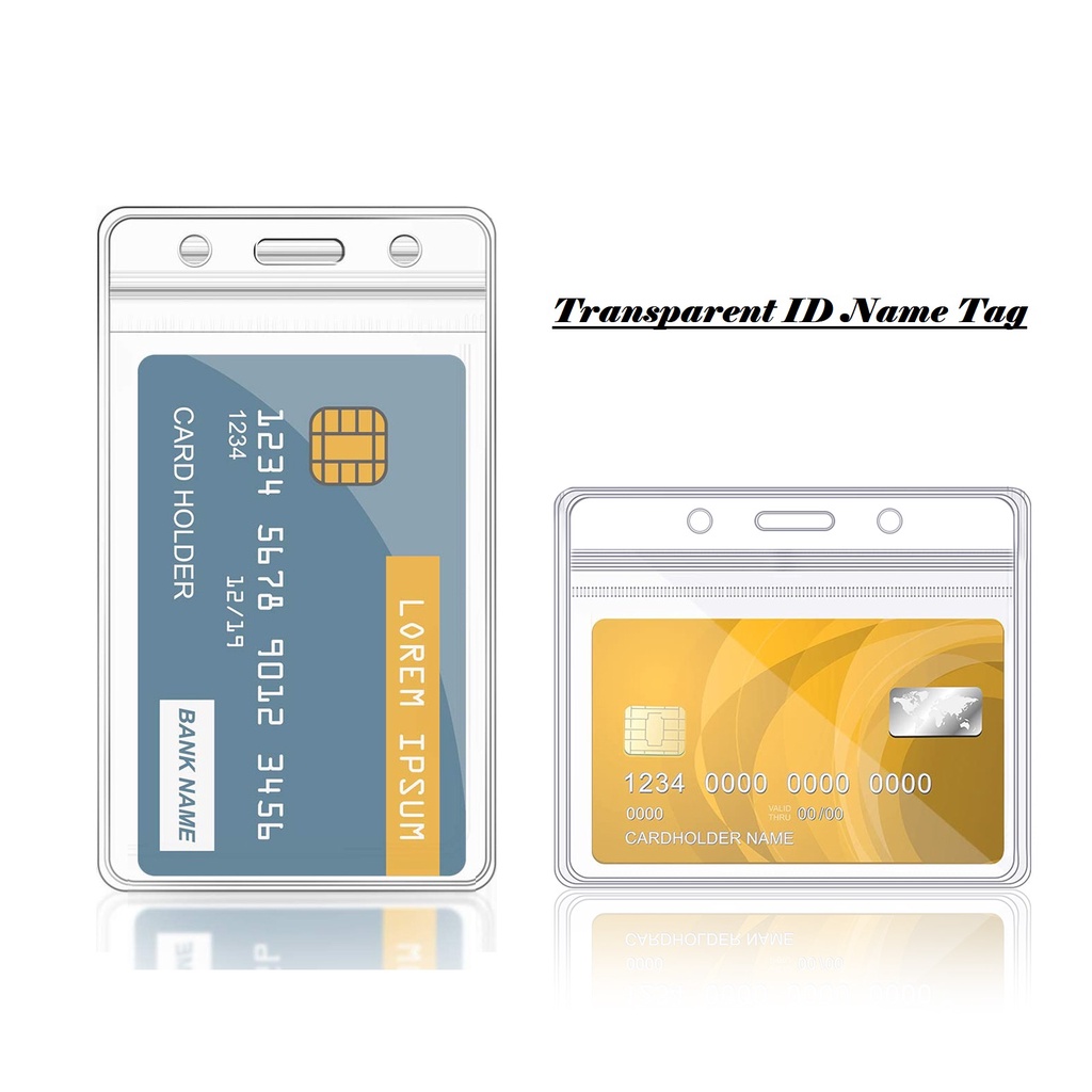 2pcs ID Holder, Vertical and Horizontal ID Badge Holder, Clear Plastic ...