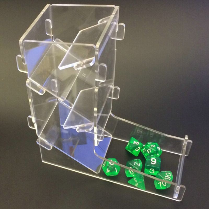 DND Acrylic Transparent Dice Tower DIY Board Game RPG Rolling Tower MTG ...