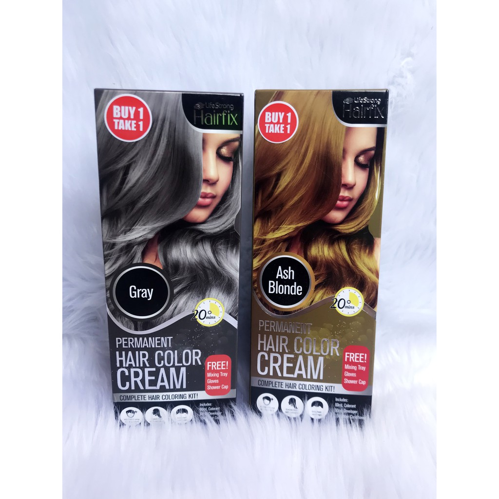 Hairfix Permanent Hair Color Cream Kit - Gray/ Ash Blonde 120ml (Buy1 ...