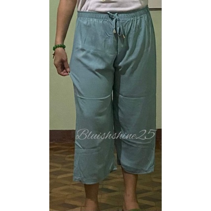 CHALLIS SQUARE PANTS FIT UP TO LARGE (below the knee) | Shopee Philippines