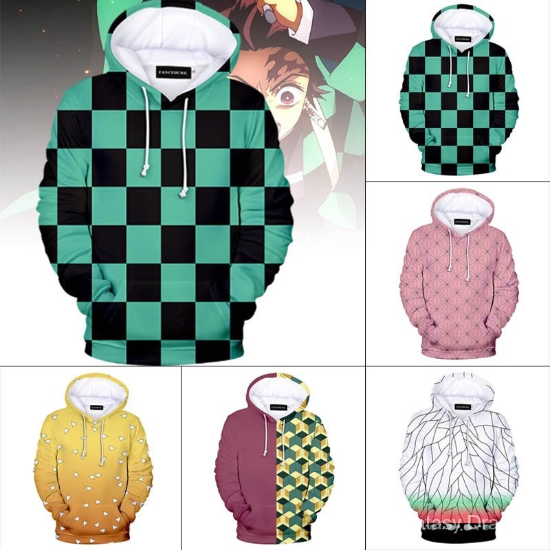 Anime Demon Slayer Hoodie Jacket Kimetsu No Yaiba Cosplay Custome ...