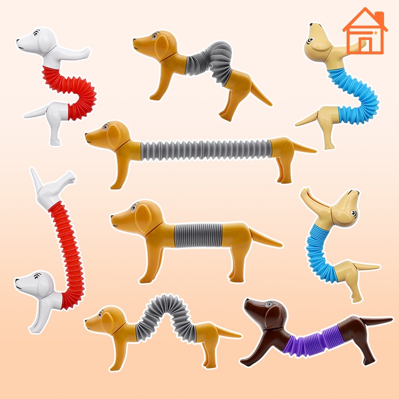 Children Gift Retractable Tube Plastic Decompression Toy /Spring Dog ...