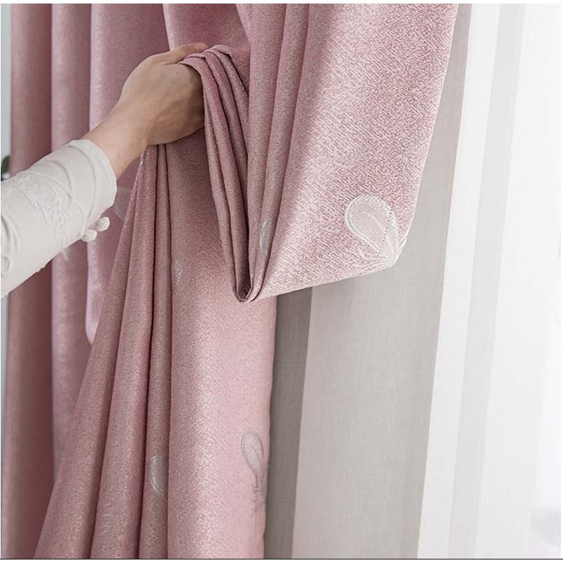 Curtain Blackout Feather Print Thermal Insulated Room Darkening Bedroom ...