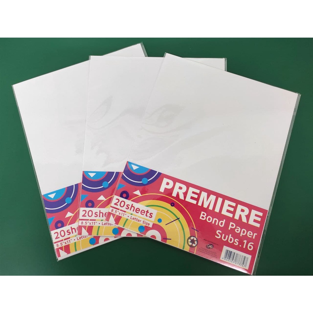 PREMIERE BOND PAPER SUBS 16 BY PACK (brand may vary) | Shopee Philippines