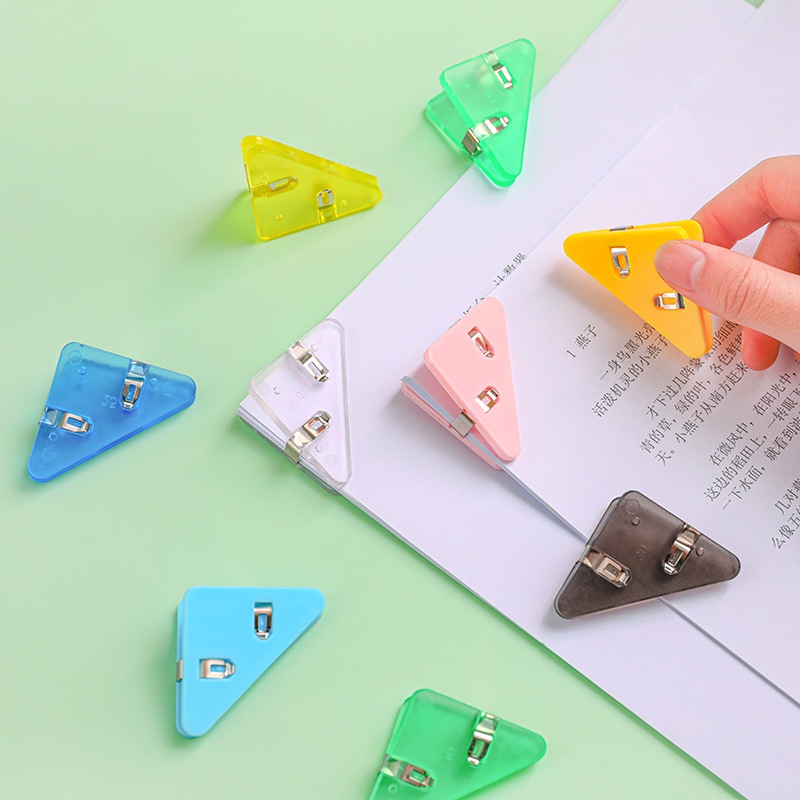 Triangle Book Paper Corner Clip Binder Clips for Desk Storage Shelf ...