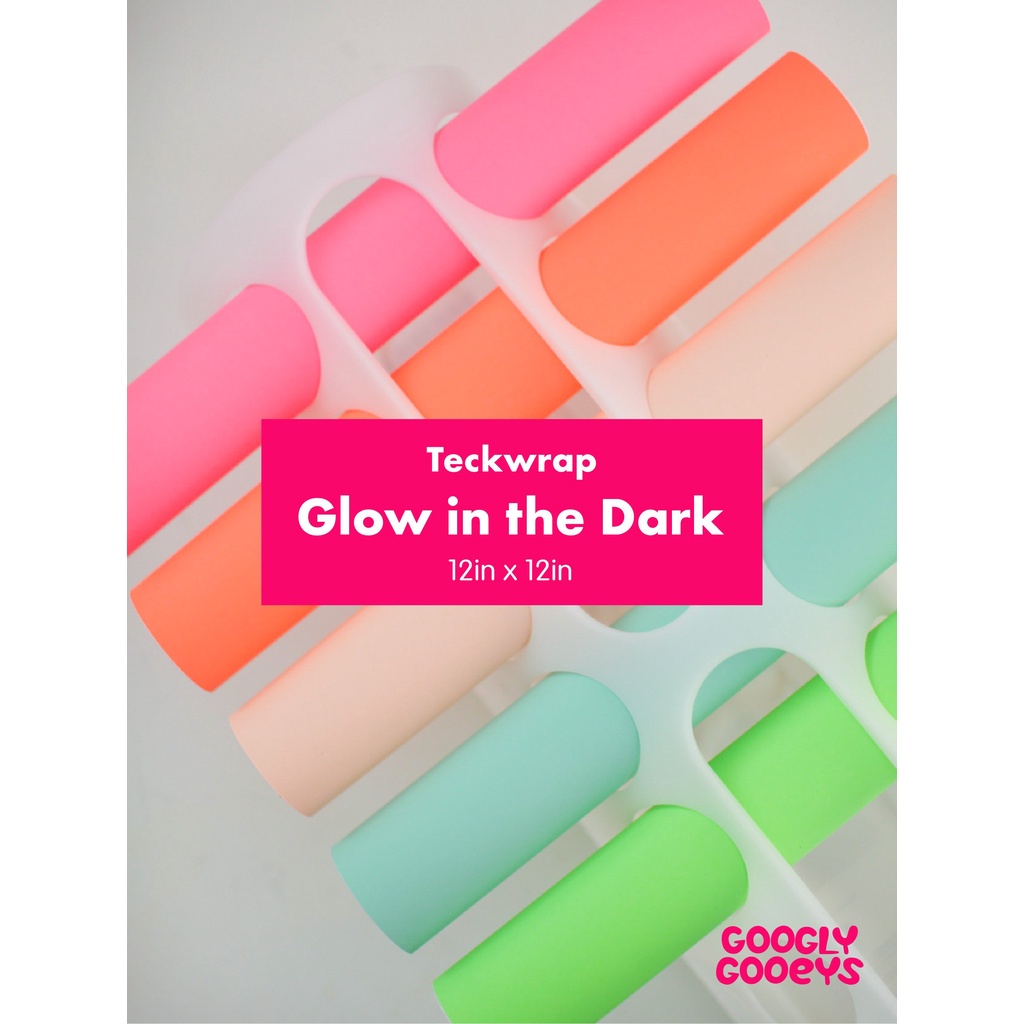 Teckwrap Glow in the Dark Adhesive Vinyl Stickers |12x12in for Cricut Cameo DIY Craft Decals ...