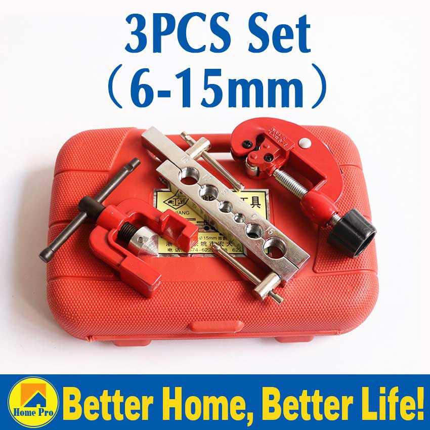 3 PCS/Set Cutter Tool Kit Copper Brake Fuel Pipe Repair Double Flaring ...