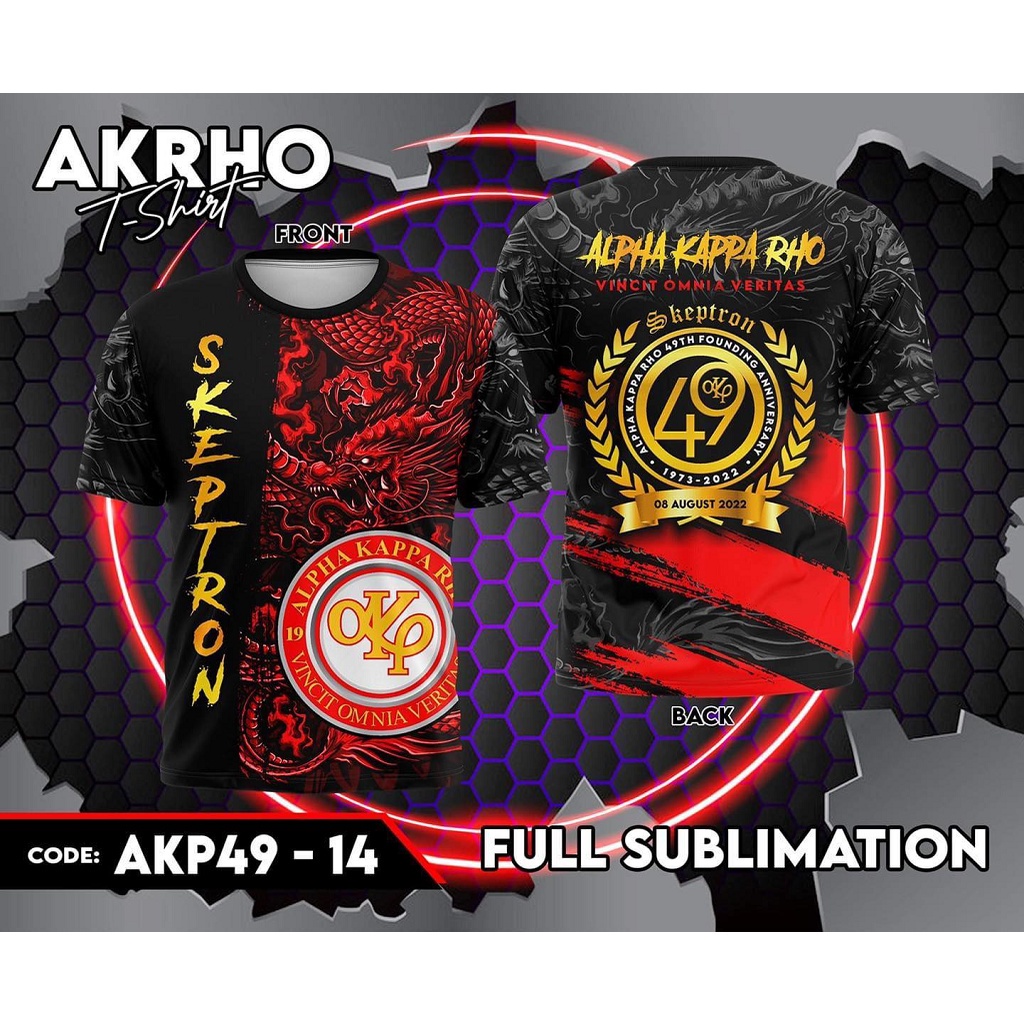 2024 New 49th Anniversary AKP Alpha Kappa Rho Tshirt Full Sublimation Frat Shirt (Skeptron) 3D T ...