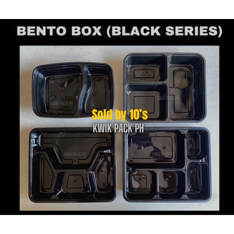 BENTO BOX (BLACK SERIES) - 2D , 3D , 4D , 5D - Microwavable | Shopee ...