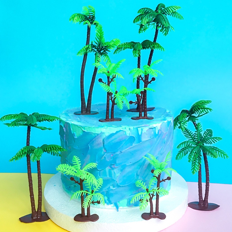 Coconut tree cake decoration plants decor tree cake topper pine tree ...