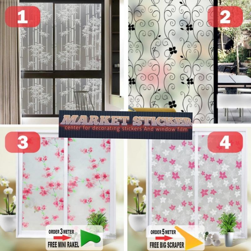 Window FILM Sticker Glass Sticker Glass Sticker MOTIF Glass Sticker ...