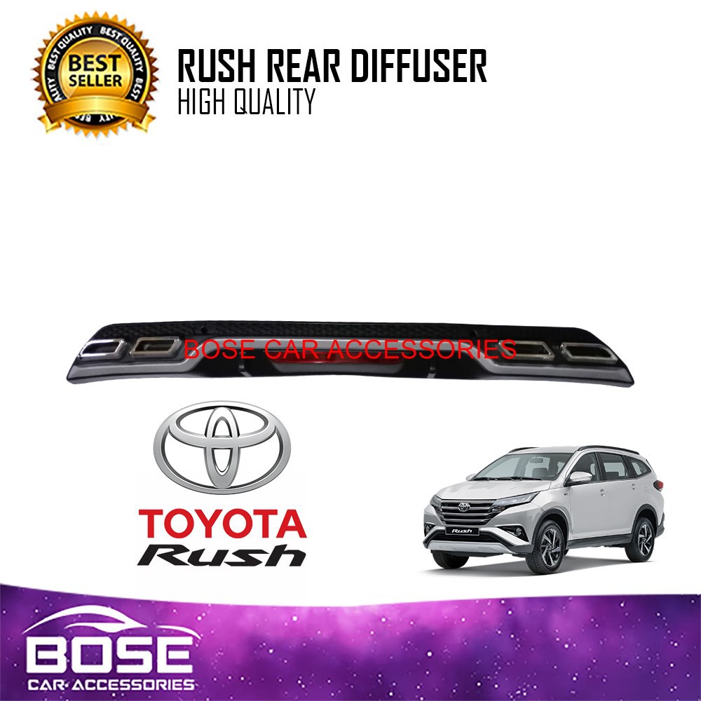 Toyota RUSH G E 2018 - Onwards Car REAR Diffuser / Rear Bumper Diffuser ...
