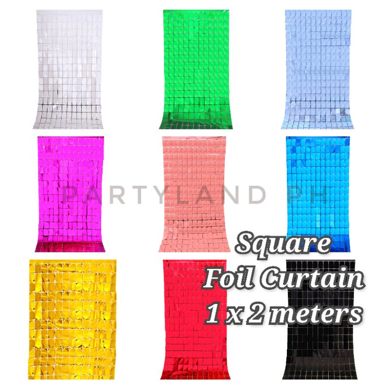 Square Foil Curtain 2 Meter Long Backdrop Birthday Wedding Party ...