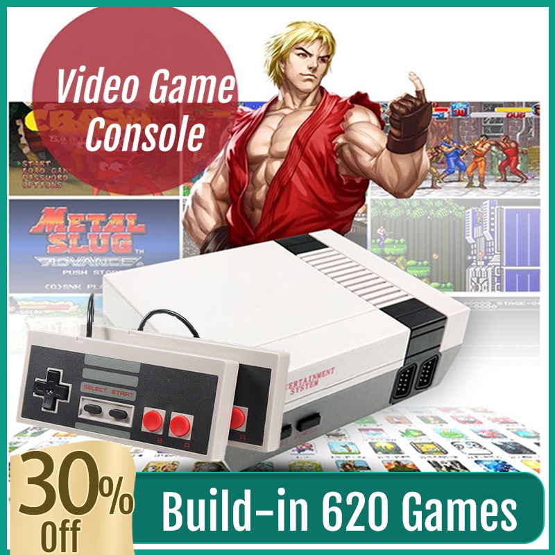 NES Retro 8 Bit Video Game Console Built-in 620 Games Support Double ...