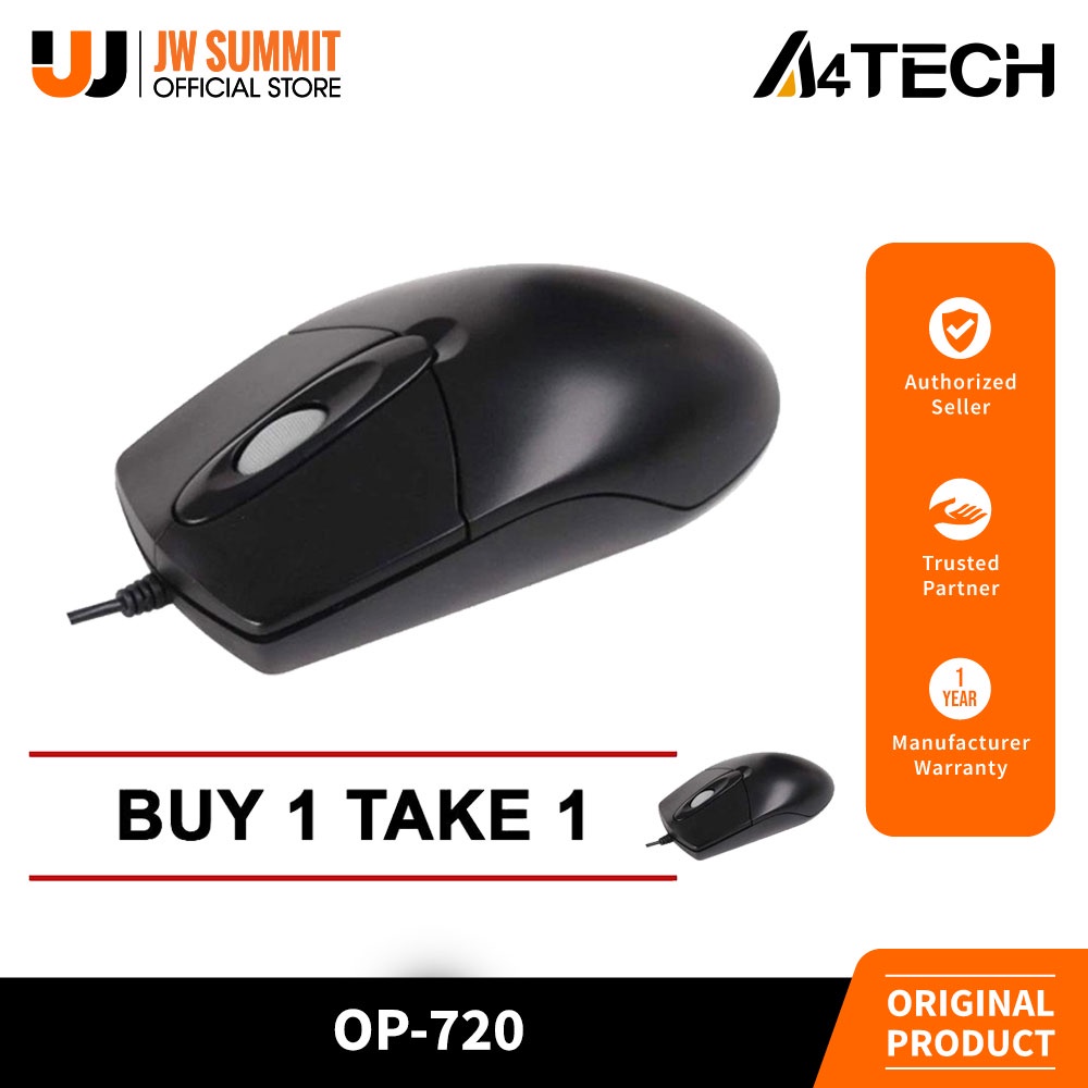 A4Tech OP-720 Optical USB Mouse (Black) - BUY 1 TAKE 1 | Shopee Philippines