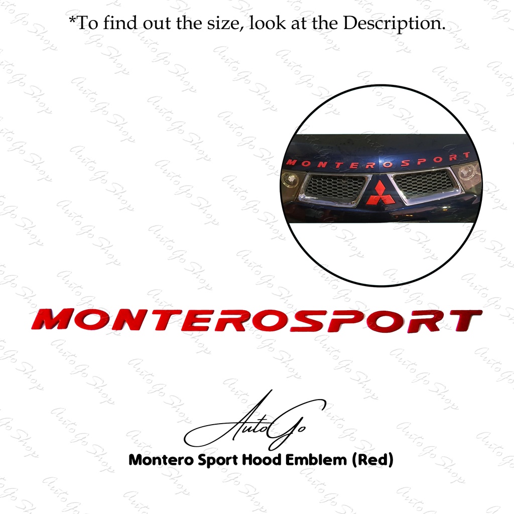Montero Sport Hood Emblem (Red) | Shopee Philippines