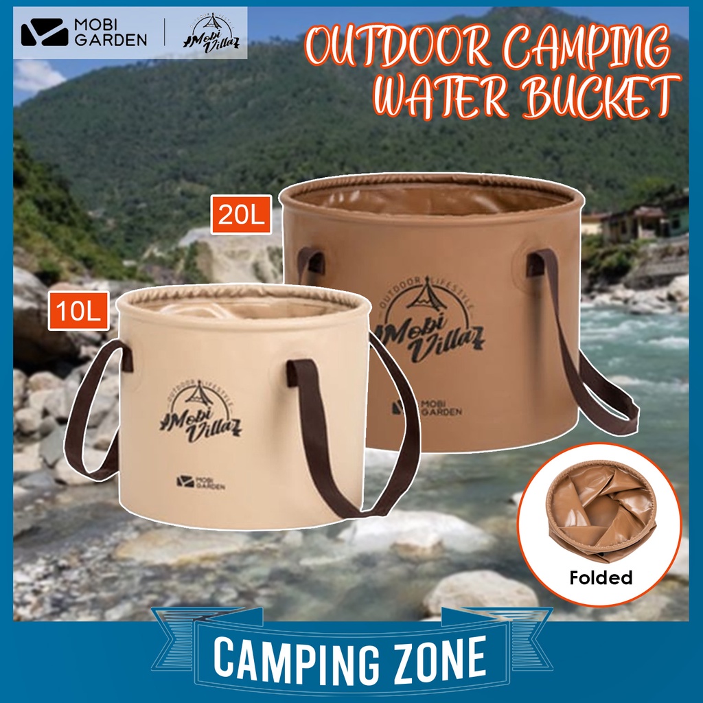 10L/20L Camping Foldable Water Bucket Waterproof Round Water Container ...