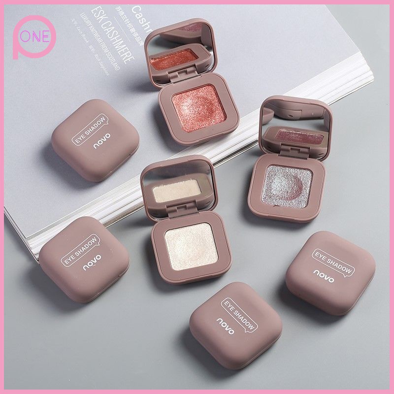 NOVO Monochromatic Eyeshadow Plate Waterproof Portable Pearl Light ...
