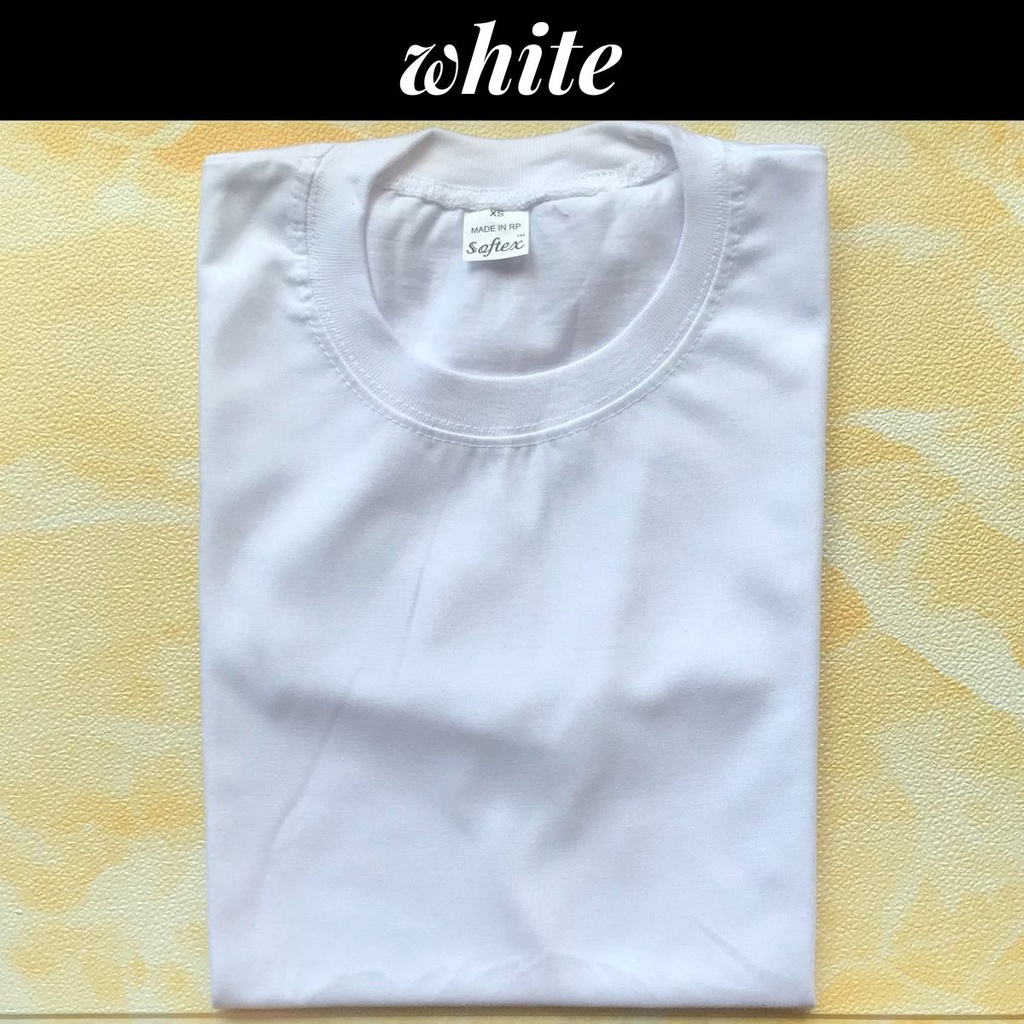 SOFTEX Plain Round Neck Shirt white gray peach light orange orange pink ...