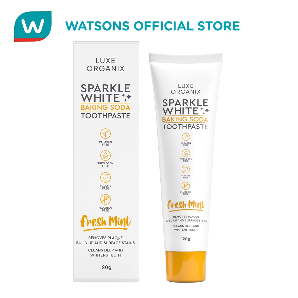 LUXE ORGANIX Sparkle White Baking Soda Toothpaste 120g | Shopee Philippines