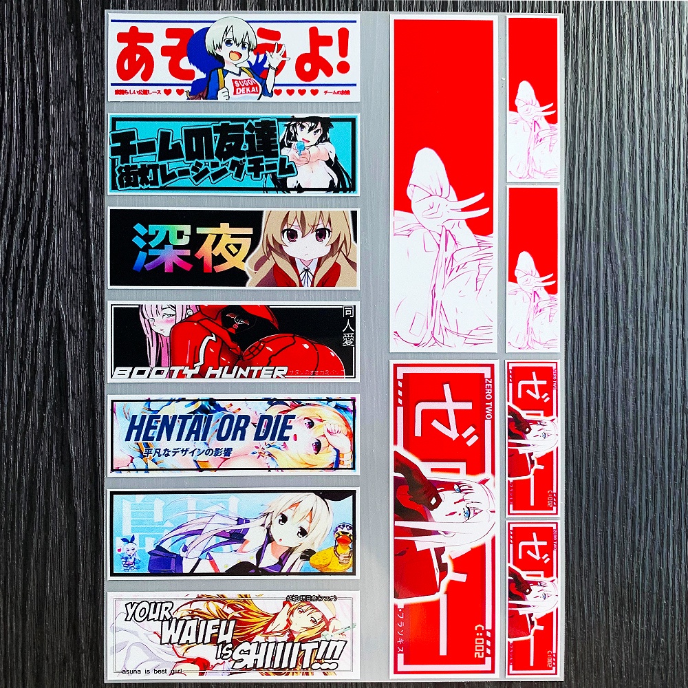 Japanese Style Loli Beauty Sticker Jdm Car Reflective Modified Decal ...