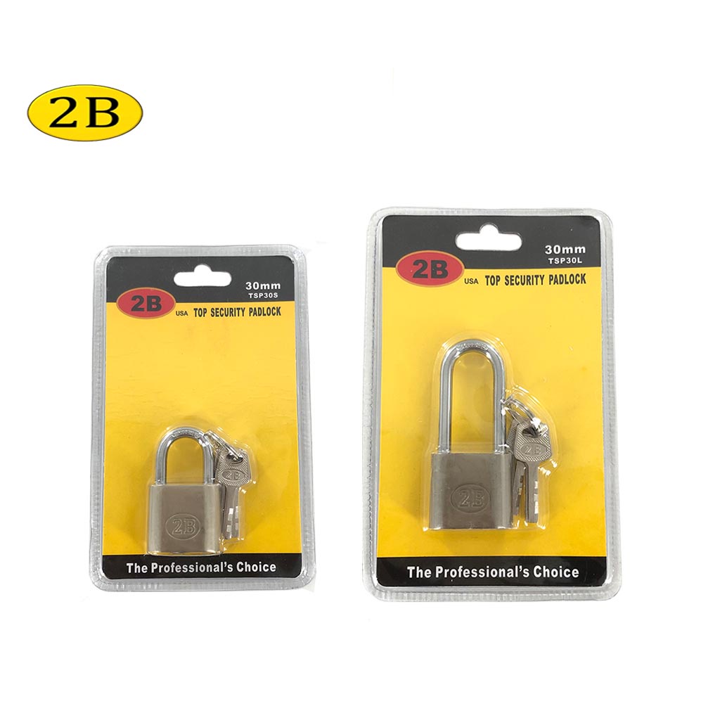 2B Top Security 30mm Long/Short Shackle Padlock Keyed Alike Padlocks ...