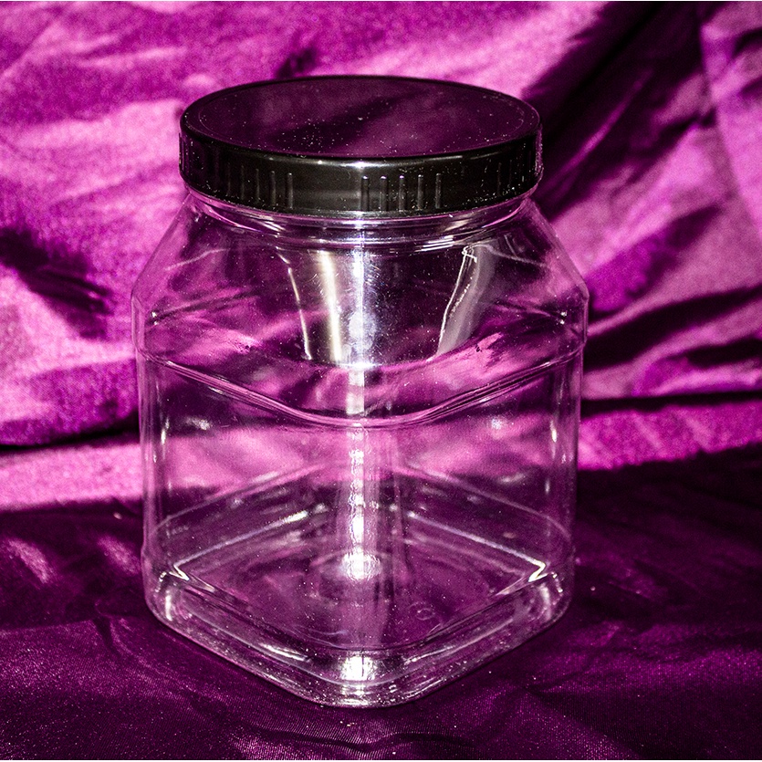 A0148 PET Plastic 1 Liter Wide Mouth Square Jar with Induction Liner ...