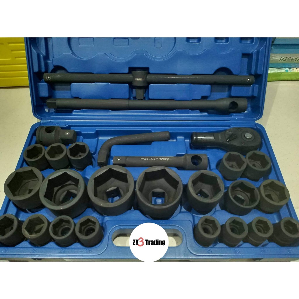 FLYMAN 3/4" Drive Impact Socket Set Heavyduty | Shopee Philippines
