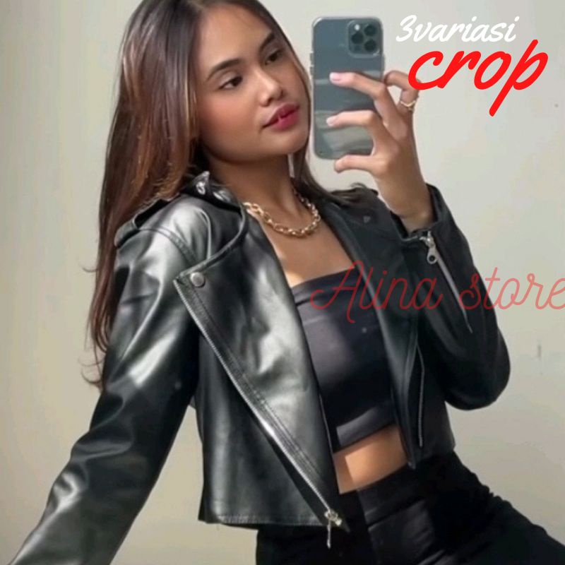 Women's Leather Jacket/Korean Jacket/Jacket/Leather Jacket/crop Leather ...
