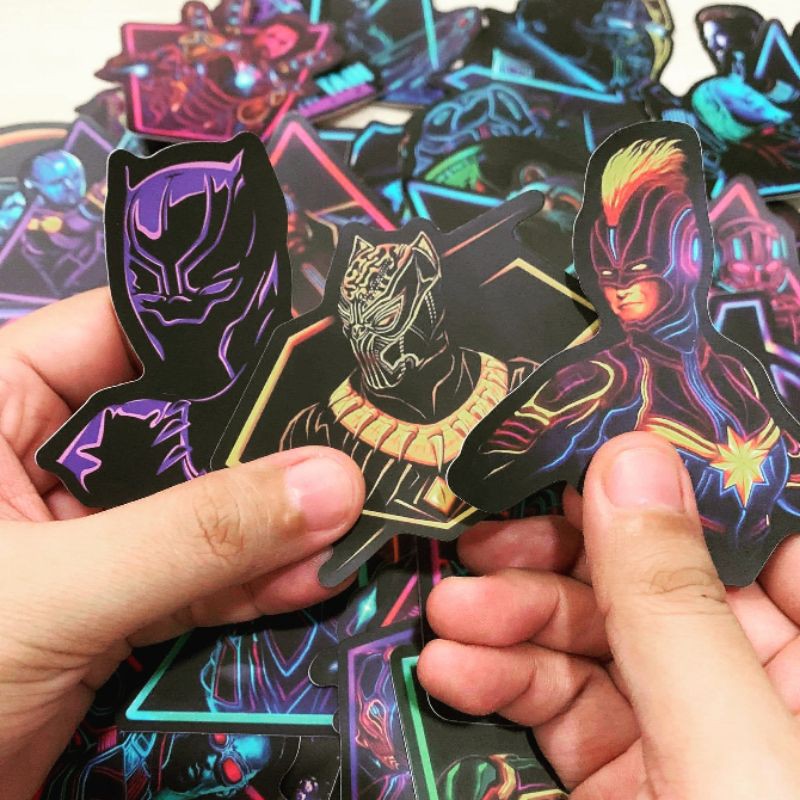 Marvel Avengers Stickers Neon Laptop Motorcycle Sticker | Shopee ...