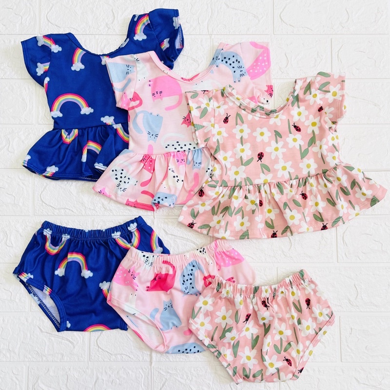 Baby Terno Pure Cotton (0-9mos) | Shopee Philippines