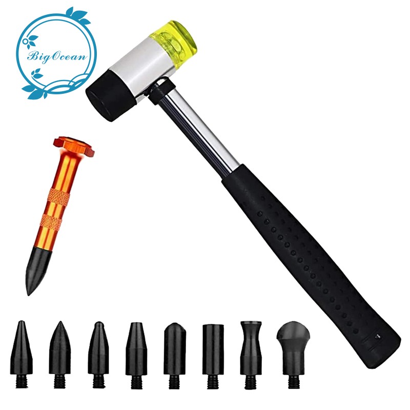 10Pcs Car Body Paintless Dent Repair Tools with Knock Down Head Tap ...