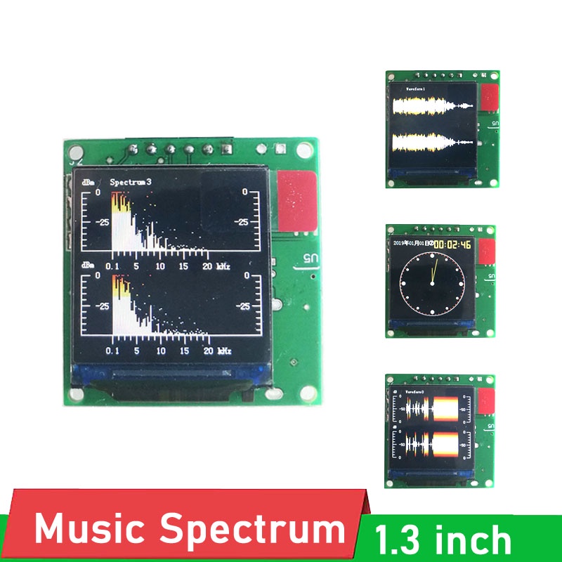 1.3" Mini LCD music spectrum display Analyzer MP3 power amplifier Audio ...