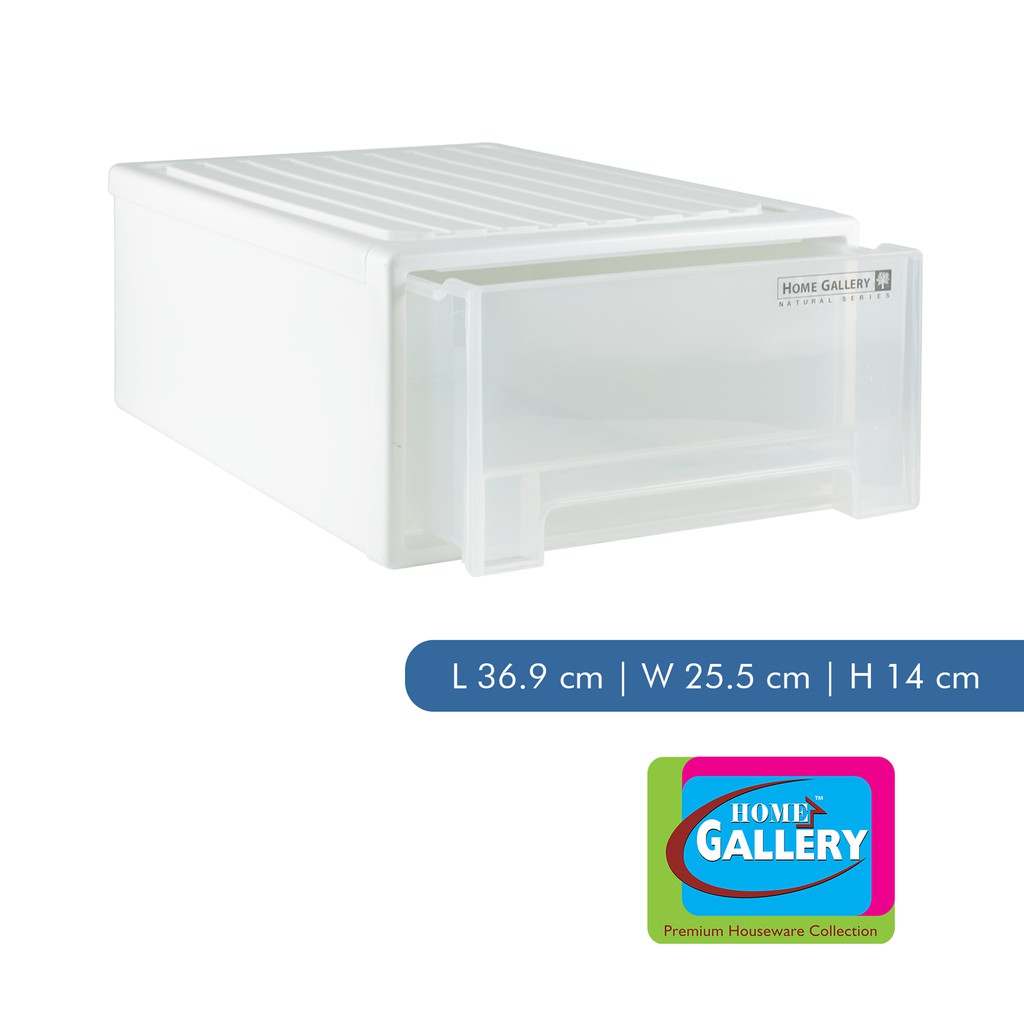 Home Gallery Single Drawer 15L | Small | White | BPA Free | L36.9xW25 ...