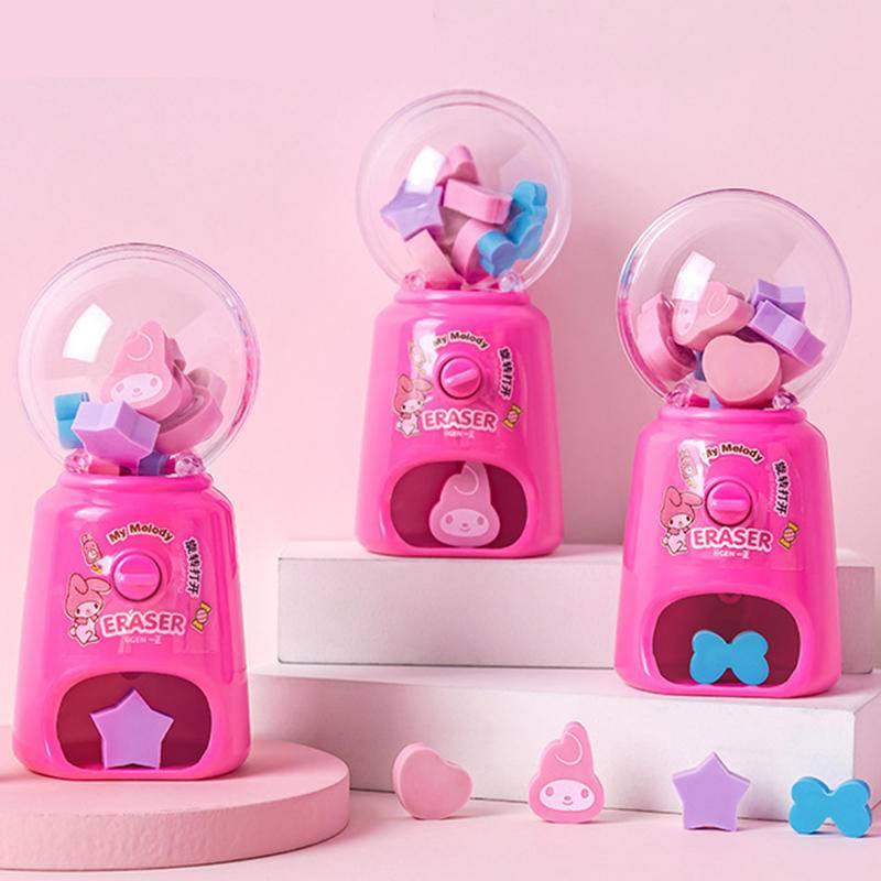 Sanrio My Melody Cute Animal Eraser Gashapon Machine Mini Rubber Kawaii ...