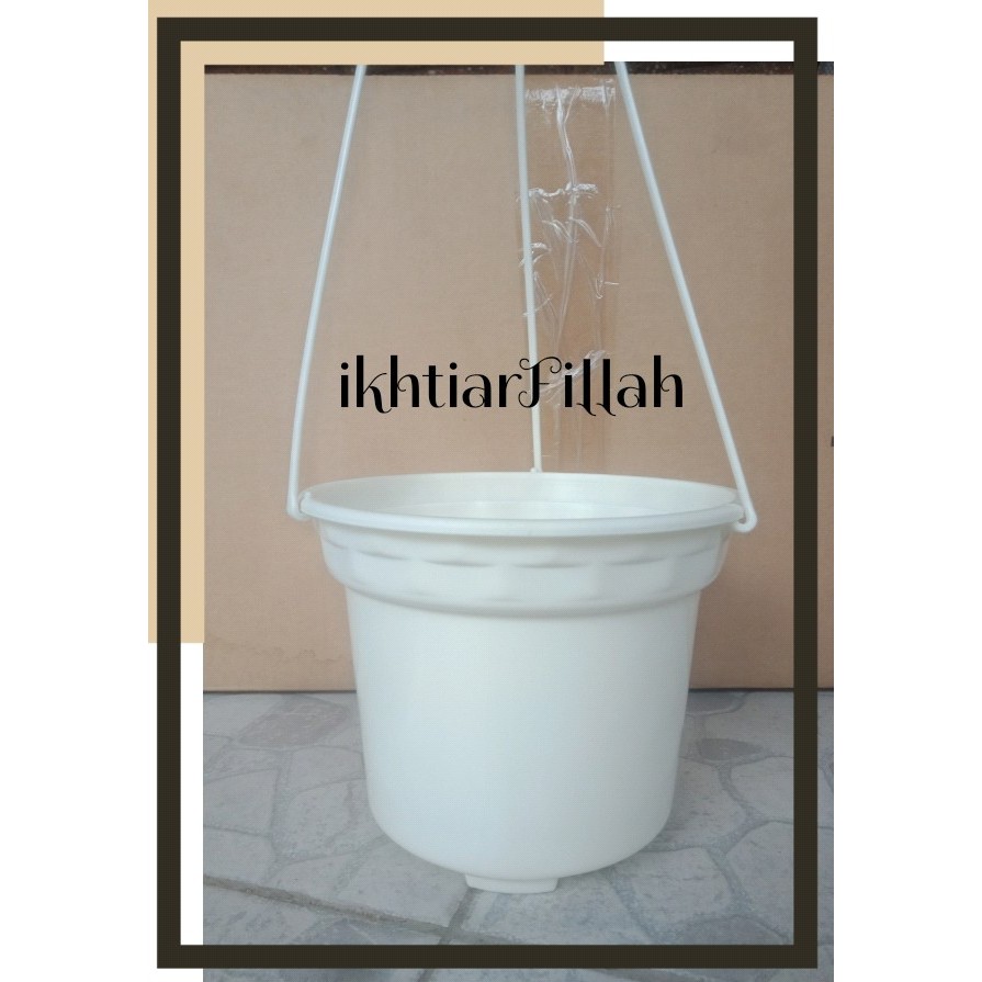 PUTIH MAWAR 157. Tani hanging pot 17 white HIGH WHITE HANGING pot ...
