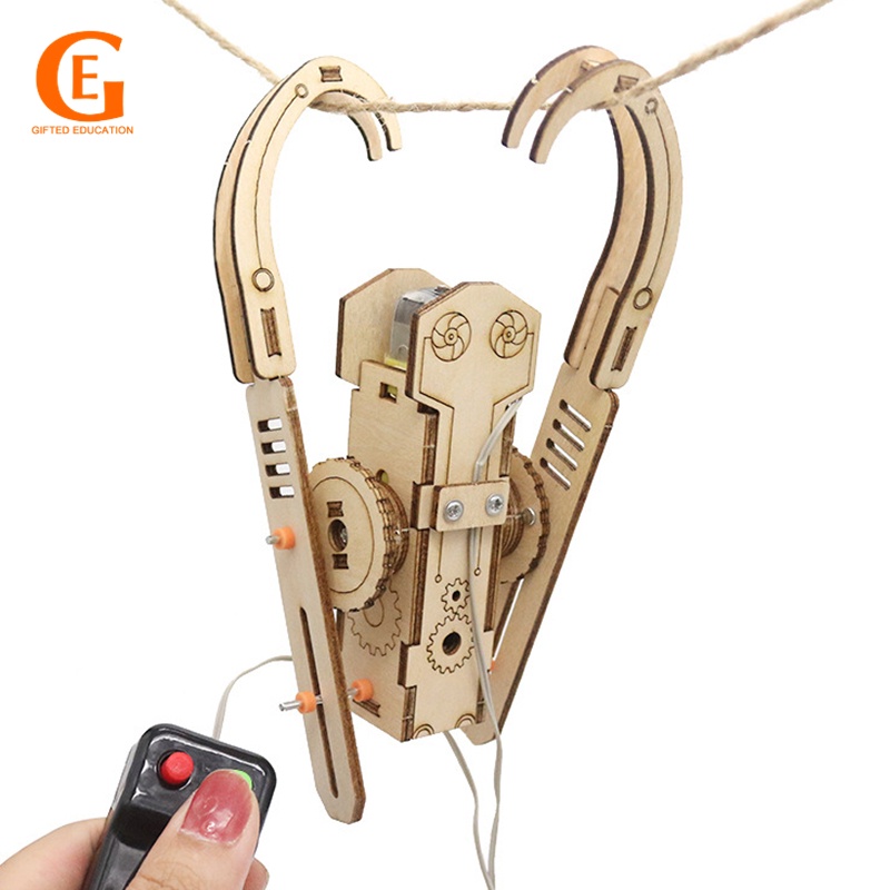 GIFTED EDUCATION DIY Build Wooden Wire Control Rope Climbing Robot ...