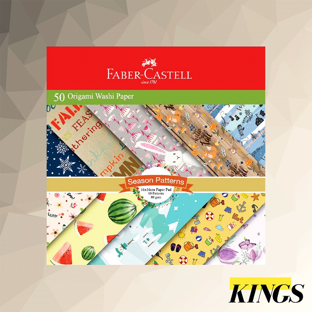 Faber-castell Origami Washi Paper / Folding Paper Season Patterns 16 x ...