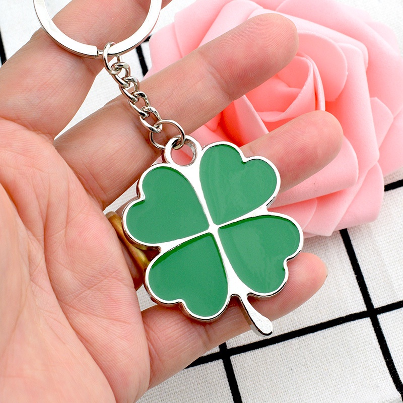 Fashion Lucky Four-Clover Keychain for Women Creative Beautiful Leaves ...